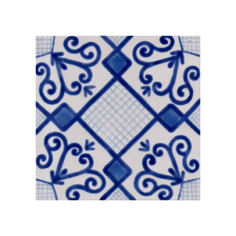 Minori Blue Handpainted Ceramic Tile | Unique Tile & Stone | Ship