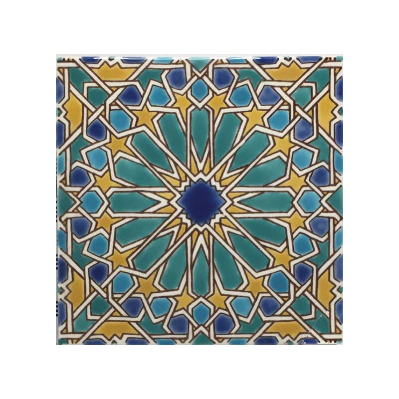 Artisanal Moroccan Aqua Blue 8x8 Moroccan Ceramic Tile | Unique T