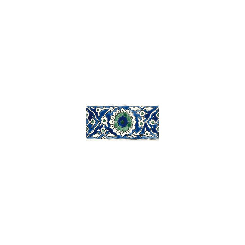 Nassim Blue Border Handpainted Ceramic Tile | Unique Tile & Stone