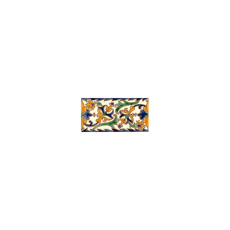 Samarra Yellow Border Handpainted Ceramic Tile | Unique Tile & St