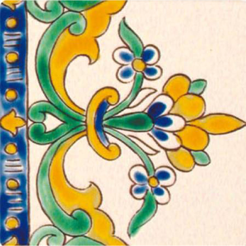 Taormina Border Handpainted Ceramic Tile | Unique Tile & Stone