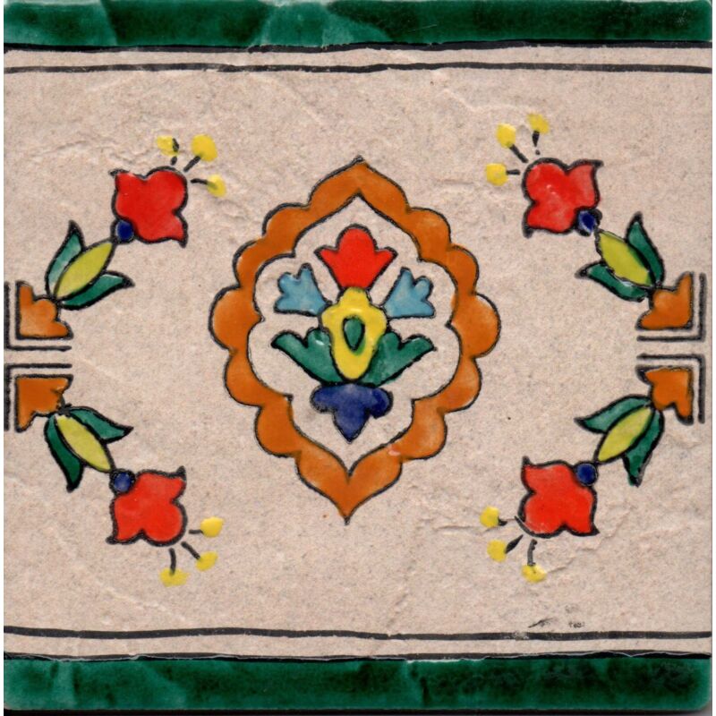 Artisan Arabesque Border Pool Tiles 6x6 | Unique Tile & Stone | S