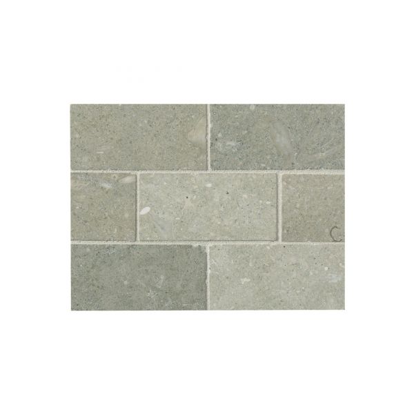 Sea Grass Limestone Brick Mosaic 2x4 Honed | Unique Tile & Stone