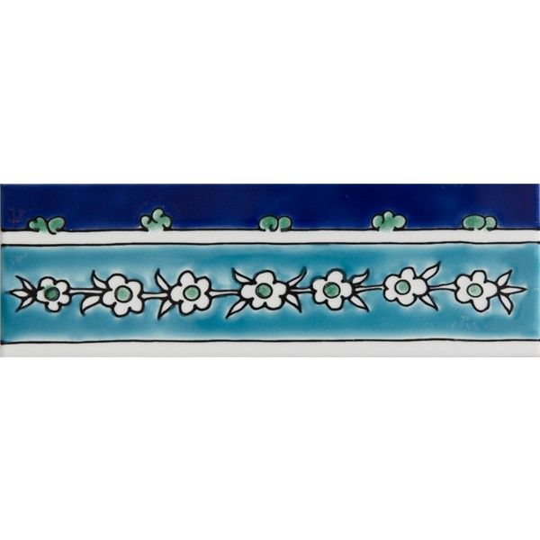 DAMAS BLEU Ceramic Tile Border | Unique Tile & Stone | Shipping 1