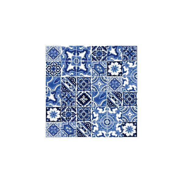 Patchwork Mix of Blue and White Handpainted Tiles Mixed 4x4 | Uni
