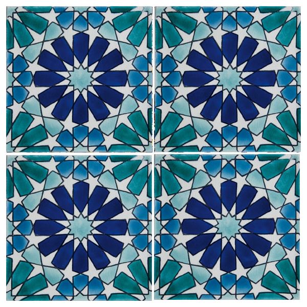 Marbella Blue Handpainted Ceramic Tile | Unique Tile & Stone | Sh