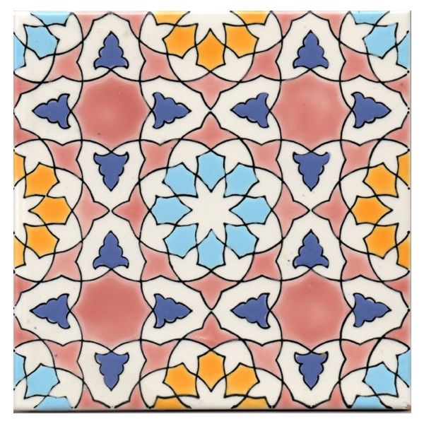 Morisco Rose 8x8 Moroccan Ceramic Tile - LIMITED EDITION | Unique