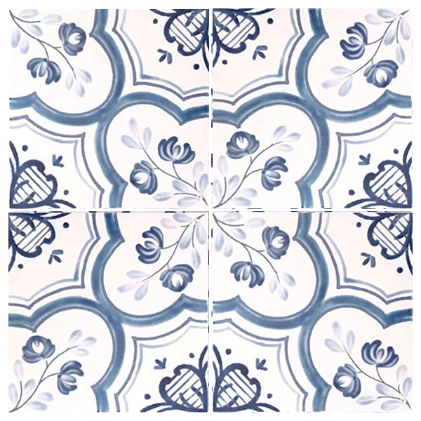 Amalfi Blue Handpainted Ceramic Tile | Unique Tile & Stone | Ship