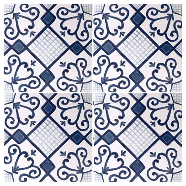 Minori Blue Handpainted Ceramic Tile | Unique Tile & Stone | Ship