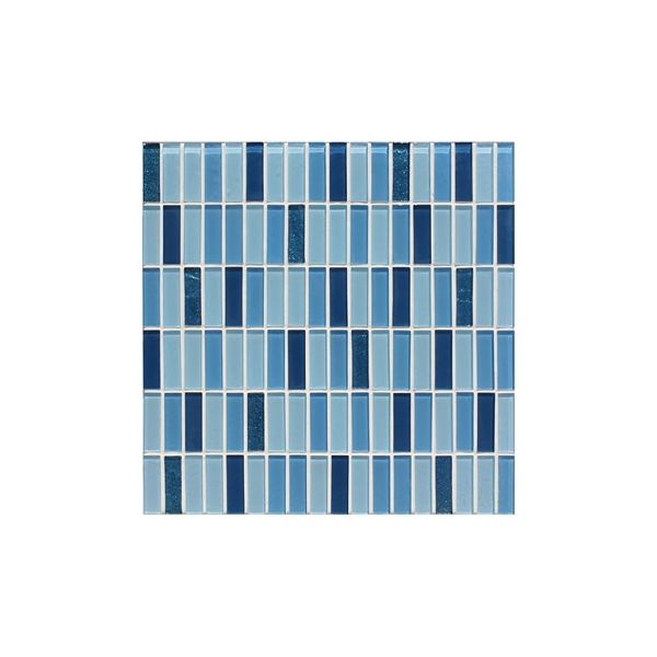 Blue Midnight Mix Glass Pool Mosaic Stacked | Unique Tile & Stone