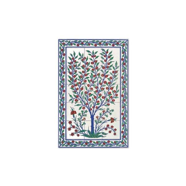 Red Apple Tree Ceramic Tile Mural | Unique Tile & Stone | Shippin