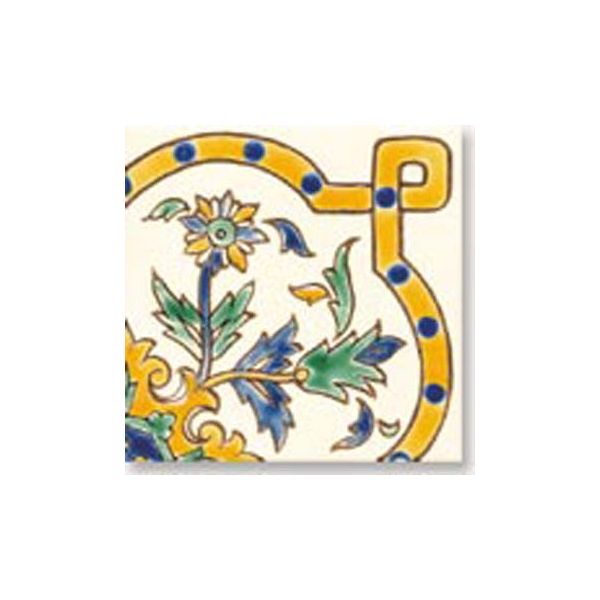 Capri Border Handpainted Ceramic Tile Corner | Unique Tile & Ston