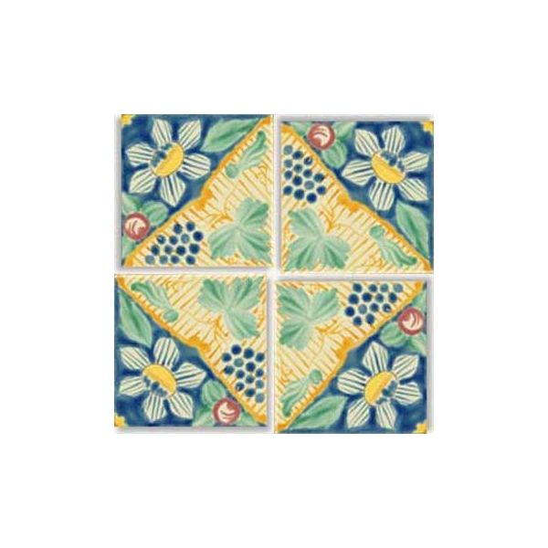 Carthage Hand Painted Ceramic Tile 6x6 | Unique Tile & Stone | Sh