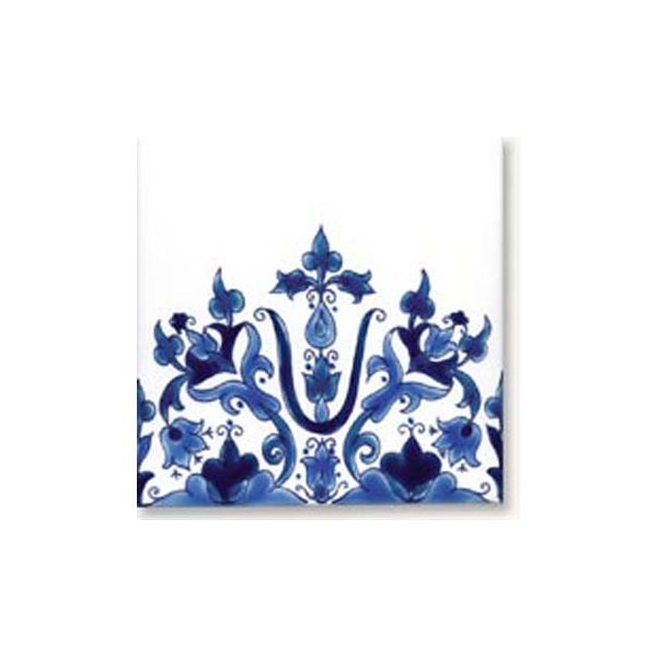 Samarra Blue Border 2 Handpainted Ceramic Tile | Unique Tile & St