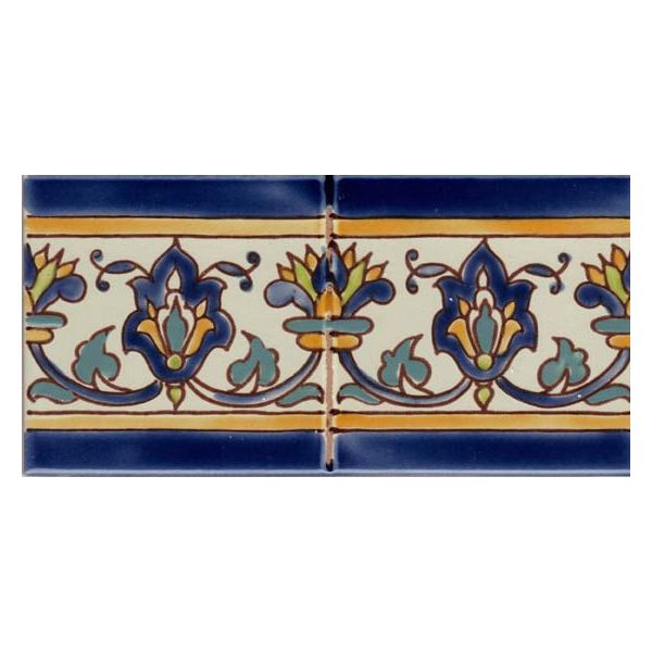 Sejnene Border Handpainted Ceramic Tile | Unique Tile & Stone | S