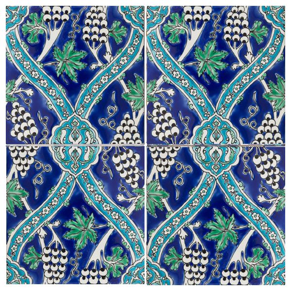 DAMAS BLEU Ceramic Tile 8x8 | Unique Tile & Stone | Shipping 1-2